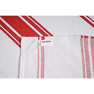Casa De Lan Premium Dish Towel Set of 6 - Cotton Dish Towels for Kitchen - Super Striped - Tea Towels for Kitchen - Highly Absorbent - Pack of 6-100% Ring Spun Cotton - 20'' x 30'' - Red