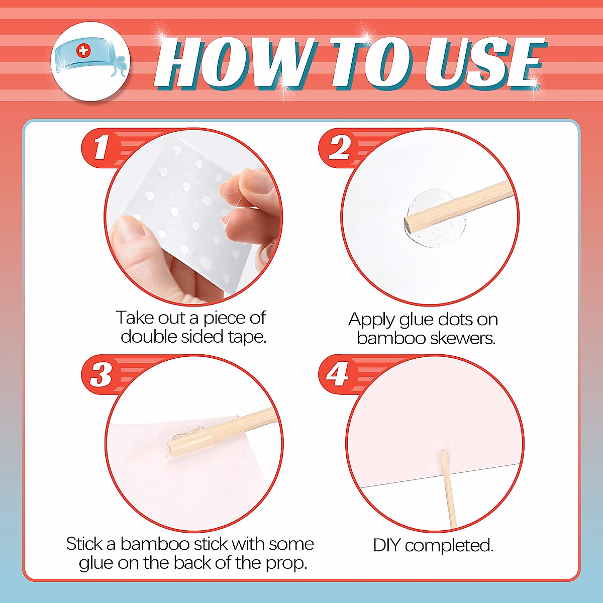 Maicaiffe Medical Graduation Party Photo Booth Props - 30 Pcs Congrats Doctor Nurse Selfie Props Favors Supplies - Nursing School Graduation Party Centerpiece Sticks - RN Graduation Party Decorations