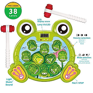 YEEBAY Interactive Whack A Frog Game & Water Doodle Mat, Gifts for Girls Boys Age 2 3 4 5+ Years Old