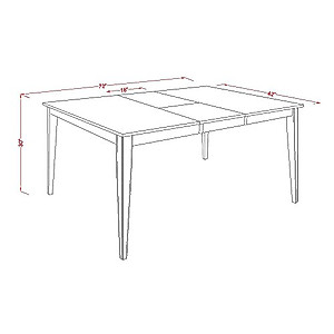 East West Furniture HECA9-CAP-W 9-Pc Kitchen Table Set - a Self-Storing Butterfly Leaf Modern Kitchen Table - 8 Dining Chairs with Solid Wood Seat & Slatted Back - Cappuccino Finish