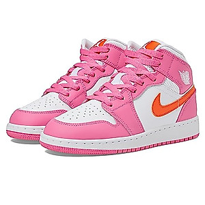 Jordan Boy's Air Jordan 1 Mid (Big Kid) Pinksicle/Safety Orange/White 4.5 Big Kid M