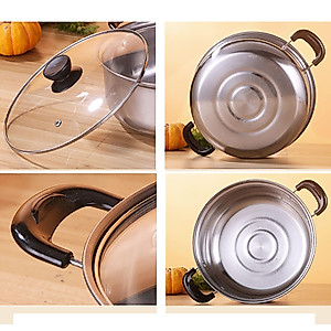 Stainless Steel Saucepan, 0.9 Quart Double Handle Milk and Soup Pot with Lid for Warming, Cooking and Boiling Milk, Spaghetti, Soup in Kitchen and Outdoor (16cm)