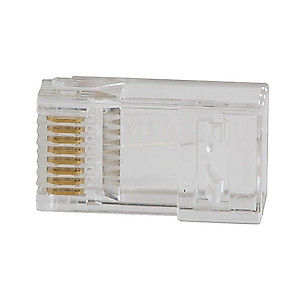 Klein Tools VDV826-762 Pass-Thru Modular Data Plug, RJ45 CAT5e, Gold Plated, Pass Through Connectors 200-Pack