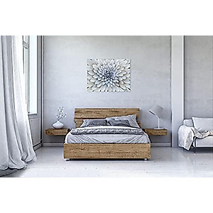 SYGALLERIER Floral Canvas Wall Art with Textured Modern Abstract White Flower Paintings Aesthetic Pictures Artwork for Living Room Bedroom Bathroom Decor