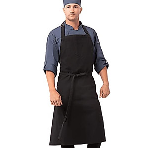 Chef Works Unisex Rockford Chefs Bib Apron, Steel Grey, One Size