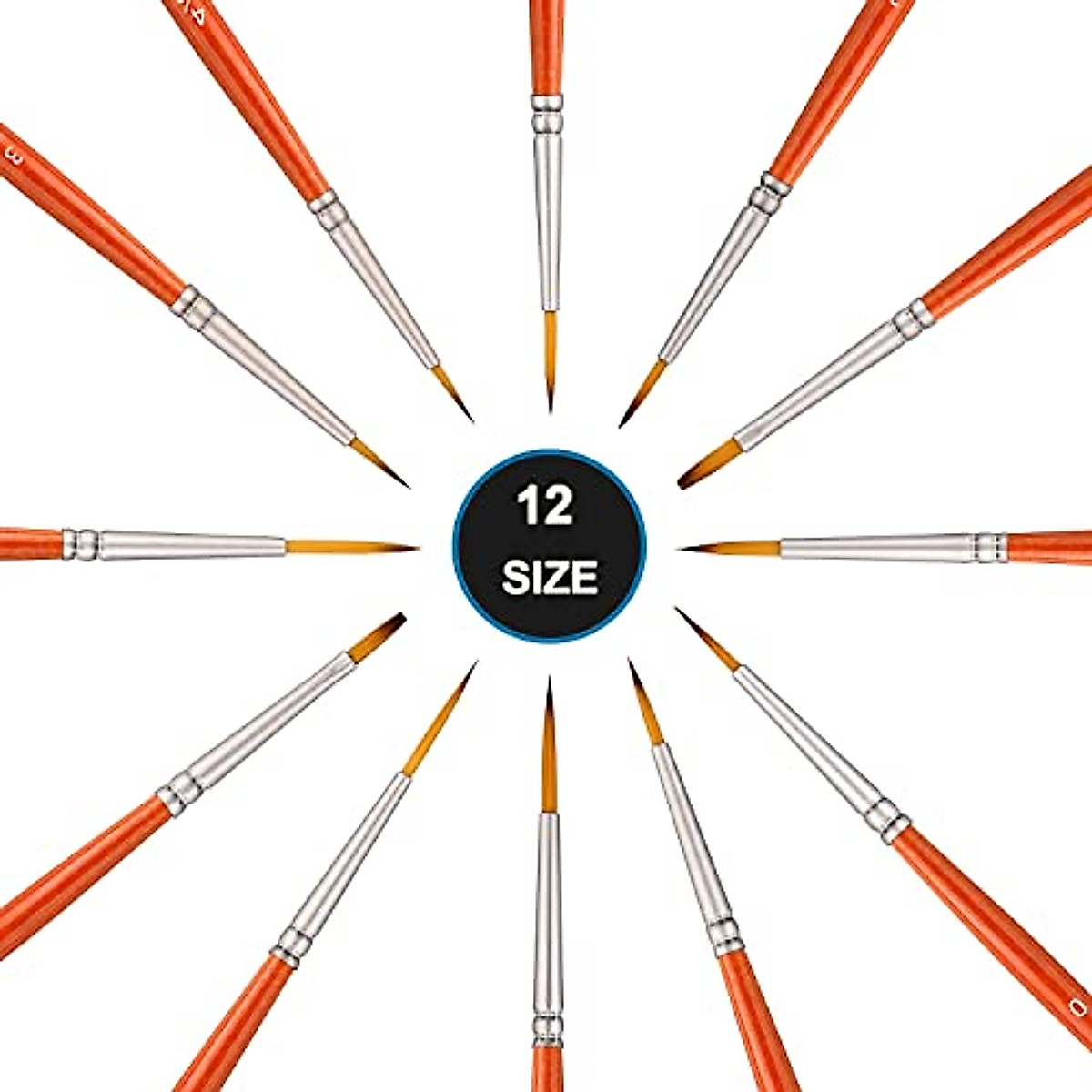 Fine Detail Brushes for Miniatures - 12 Pieces Model Paint Brushes for Acrylic, Watercolor - Airplane Kits, Ceramic, Plastic Model, Warhammer 40k