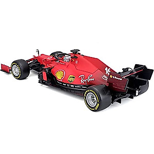 Bburago - 1/18 Scale Model Compatible with Ferrari F1 Racing SF21 # 16 Compatible with Charles Leclerc 2021 Formula 1 Racing Car Scale Model Collectible