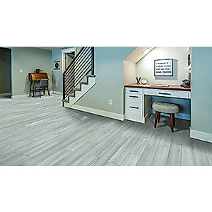 Mohawk Basics Waterproof Vinyl Plank Flooring in Alloy Gray 2mm, 8" x 48" (45.33-sqft/Carton)