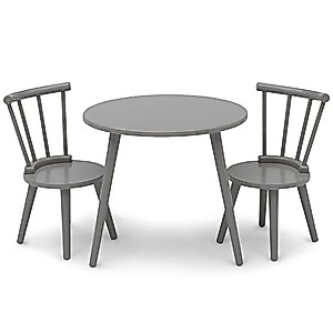 Delta Children Homestead Kids Table & 2 Chairs Set - Ideal for Arts & Crafts, Greenguard Gold Certified, Grey