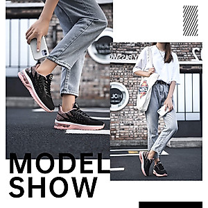 MEHOTO Womens Fashion Lightweight Tennis Walking Shoes Sport Air Fitness Gym Jogging Running Sneakers (Peachblack US 7 B(M)