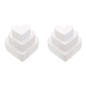jojofuny 6 Pcs Bubble Cake Polystyrene Cake Mould Cake for Practice Wedding Cake Heart Decor Rounds Cake Dummies Birthday Decorating Cake Chocolate White Foam Decoration Fake