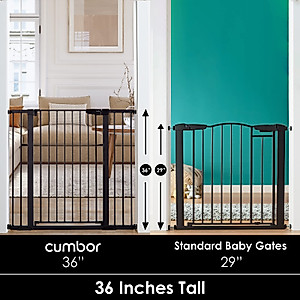 Cumbor 36" Extra Tall, 29.7"- 46" Width Baby Gate for Dogs and Kids & Cumbor 30.5" Tall 29.5"-57" Width Dog Baby Gate for House, Stairs, Doorways