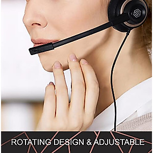 Sonitum Headset with Microphone - Noise Canceling Computer Headset for Office, Meetings, Chat- Comfortable Over-Ear PC Headphones with Rotating Mic- 3.5 Jack for Universal Connectivity (1 Pack)