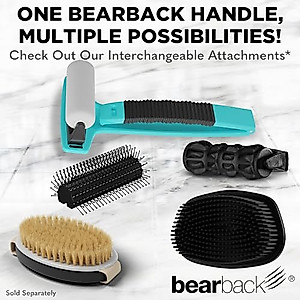 bearback Lotion Applicator for Back & Body – Premium Long Folding Handle with 2 Rollers – Apply Self-Tanner, Lotion, Medication – American Small Business (Teal)