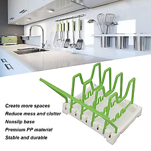 Pot Rack Organizer, 5 Adjustable Compartment Nonslip Base Space Saving Cookware Rack Adjustable Pan Organizer Expandable Pot Organizers Rack for Kitchen Cabinet Baking Frying Rack(C)