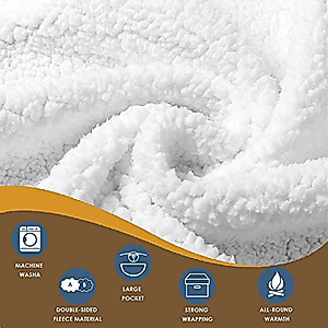 Darrenvan Wearable Blanket Hoodie Adults Kids Original Printing Winter Sweatshirt Oversized Cozy Flannel Warm Sherpa Hooded Idea