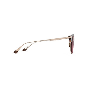 Maui Jim Kalaunu AF Square Sunglasses, Shiny Dark Havana W/Gold/Maui Rose Polarized, Extra Large