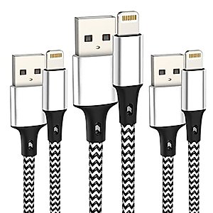 LTDNB [MFi Certified iPhone Charger Cable 3Pack[3/3/6ft] Fast Charging Lightning Cable Compatible iPhone 12/11Pro Max/11Pro/11/XS/Max/XR/X/8/8P/7and More-Black&White