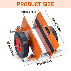 AIWFL Panel Dolly Heavy Duty Door Dolly Cart 1100LBS Capacity Granite Slab Dolly Adjustable Drywall Mover with 10" Solid Wheels Panel Cart for Drywall Sheet Material Handling All Terrain Moving Cart