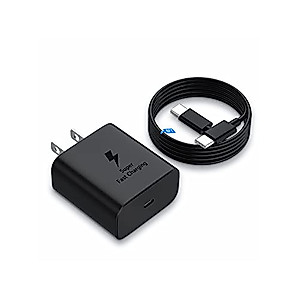 45W USB-C Samsung Super Fast Charger Type C for Samsung Galaxy S23/S23+/S22 Ultra/S22+/S22/S21 Ultra/S21+/S21/S20/Note 20/10+/S7/S7+/S8/S8+,Galaxy Tab and More(6ft Cable Included)