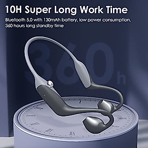 HCMOBI Open Ear Comfort Headphones, Soft Silicone and Skin Friendly, Air Conduction Headsets, 10H Playtime with Mic, Hi-Fi Stereo, ENC Noise Reduction, IP45 Waterproof, for Running, Workout, Cycling