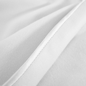 TL Care Fleece Blanket with Silk-Like Satin Trim, Soft, Warm & Cozy, White, 30" x 30" for Boys and Girls, Perfect for Baby Carrier, Stroller, Travel and Gifting