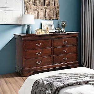 Signature Design by Ashley Alisdair Traditional 6 Drawer Dresser, Dark Brown