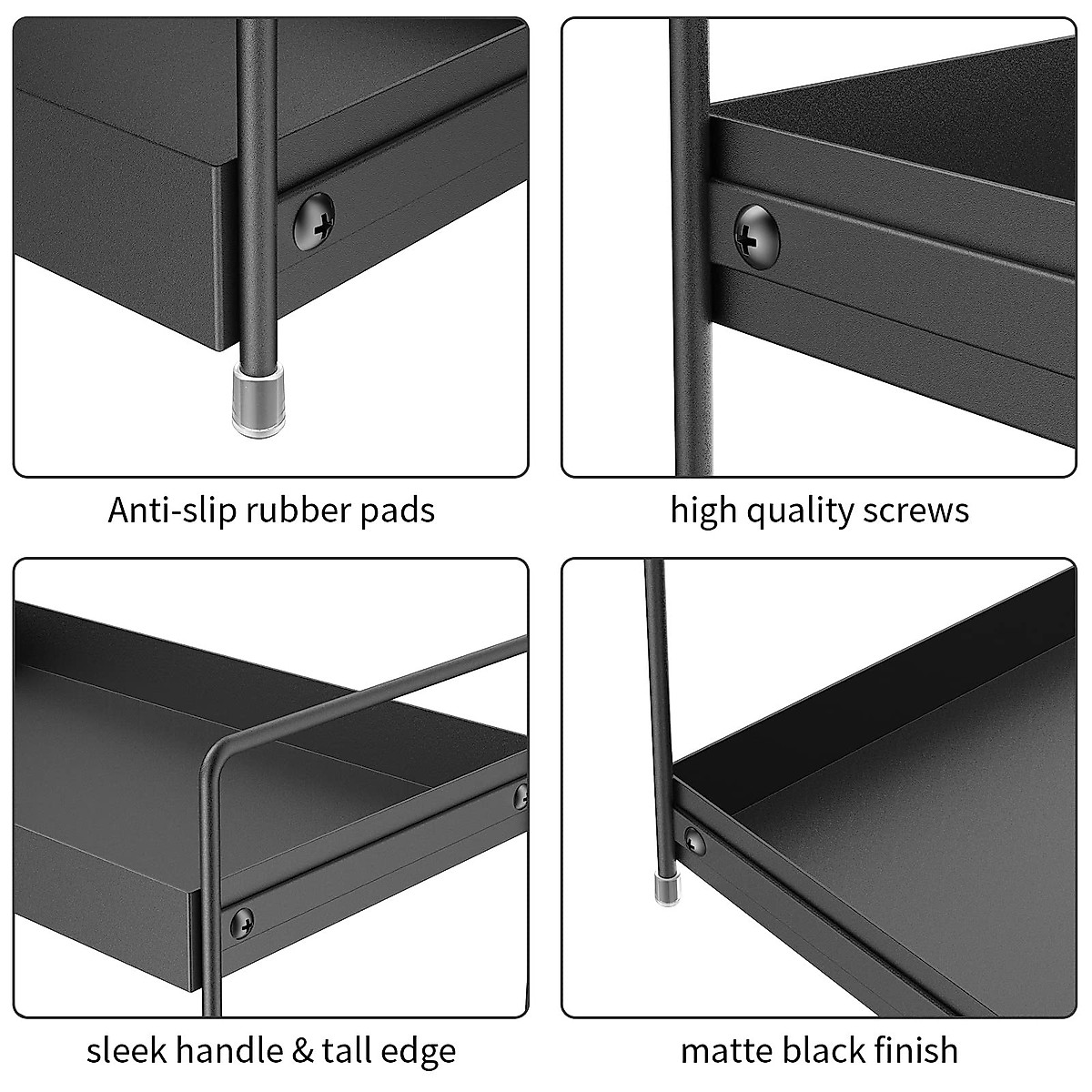 HANGXIN Bathroom Organizer Countertop, 2-Tier Bathroom Counter Organizer, Iron Countertop Standing Shelf Under Sink Organizer Kitchen Spice Rack, Cosmetic Organizer Holder Vanity Storage Tray