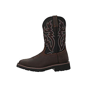 Wolverine Mens Rancher Wp St 10in Work Boot, Black/Brown, 9 US