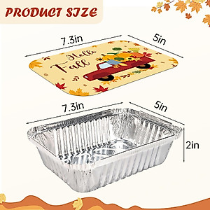 RGQSUN 40 Pcs Thanksgiving Tin Foil Containers with Lids,Disposable Loaf Pans Aluminum Foil Pans for Cooking,Tin Takeout Containers Foil Food Containers for Fall Autumn Party Leftovers