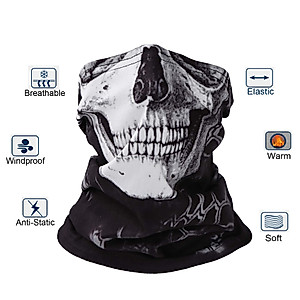 LANVO Running Gaiter Mask, Large Fleece Neck Gaiter for Men & Wowen, Winter Neck Warmer for Skiing, Hiking, Snowboard, Cycling, Fishing and Outdoor Sports