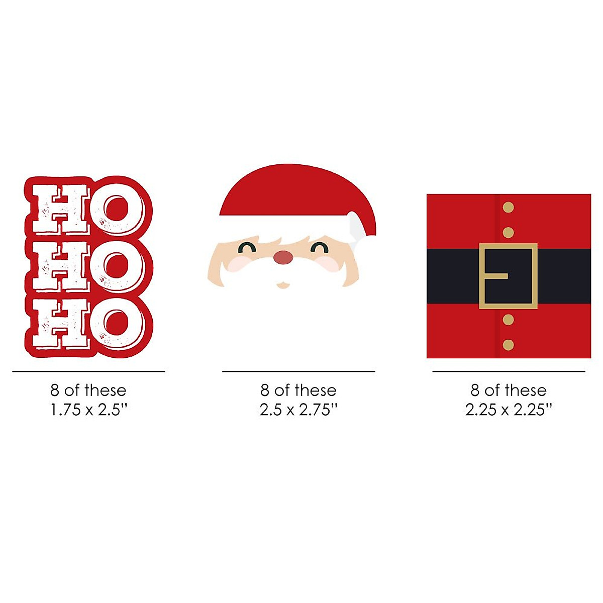 Big Dot of Happiness Jolly Santa Claus Paper Straw Decor - Christmas Party Striped Decorative Straws - Set of 24