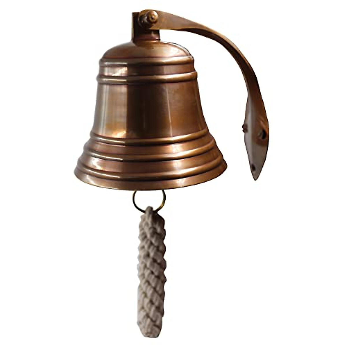 4" Solid Antique Brass Bell Quality Marine Wall Mounted Ship Hanging Bell Perfect for Dinner, Indoor, Outdoor, School, Bar, Reception, Last Order & Church by The Metal Magician