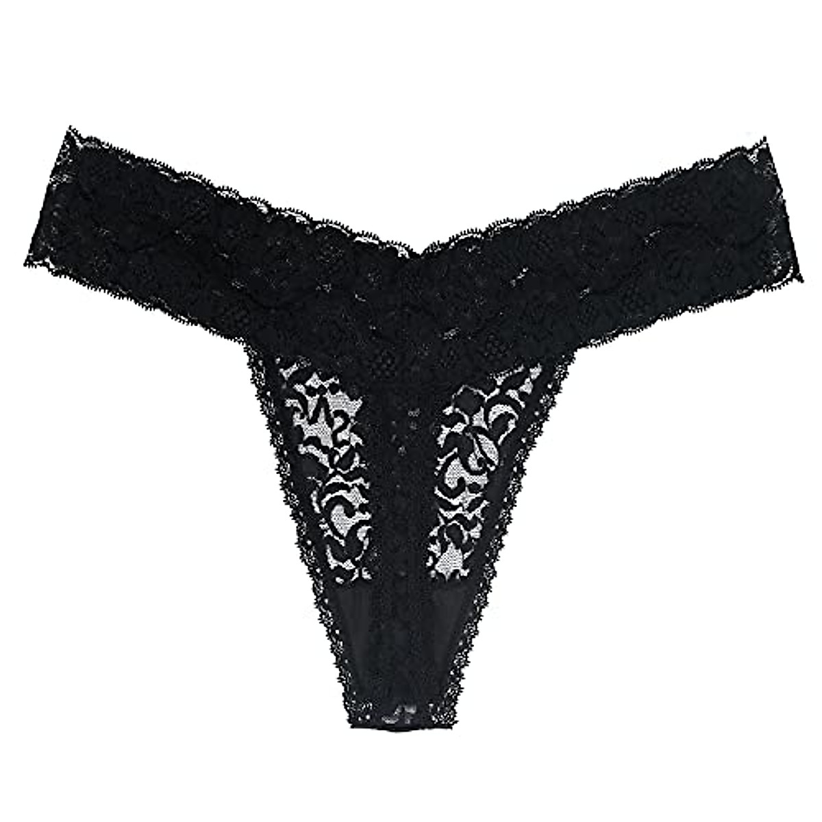 Womens Black Lace Thong Panties Sexy Soft Cmfy Lacy Thongs Underwear Plus Size Pack of 5
