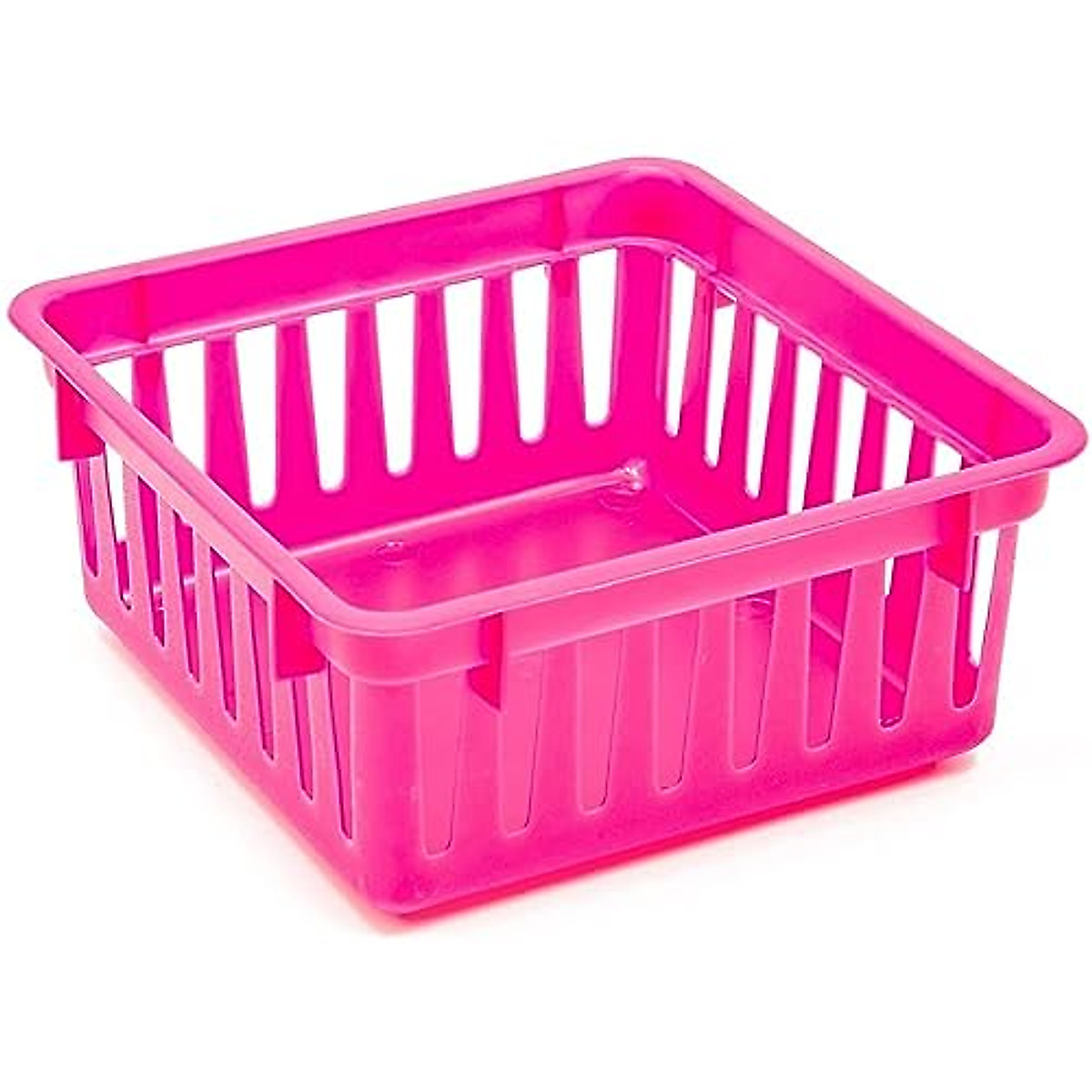 Bright Creations 12-Pack Colorful Small Storage Baskets Plastic Bins for Organizing Shelves and Desks, Arts and Crafts Containers for Home, School, Office (4 Colors, 5.3 x 5.3 x 2.4 in)