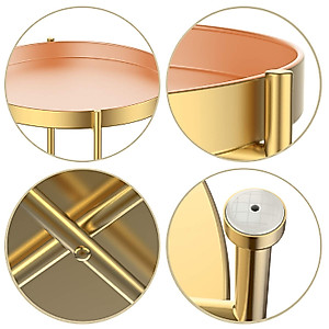 GLCS GLAUCUS Round Side Table,Gold Metal 2 Tier Tray Metal End Table for Sofa Living Room Tea Table Small Spaces …