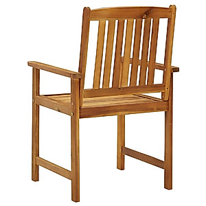 UTSRABFA Outdoor Dining Chair Dining Side Chair Conversation Furniture Set Patio Chairs with Cushions 2 pcs Solid Acacia Woodfor Lawn Backyard & Garden All-Weather Resistant