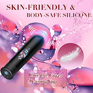 Bullet Vibrator with Angled Tip for Precision Clitoral Stimulation, Discreet Rechargeable Lipstick Vibe with 10 Vibration Modes Waterproof Nipple G-spot Stimulator Sex Toys for Women (Black)