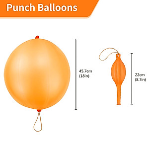 RUBFAC 25 Punch Balloons Punching Balloon Heavy Duty Party Favors For Kids, Bounce Balloons with Rubber Band Handle for Birthday Party