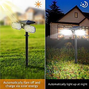 EMANER 20% O-ff (Bundle 3Pack) - Motion Sensor Solar Light, Low Light Stay On Optional, Outdoor Waterproof