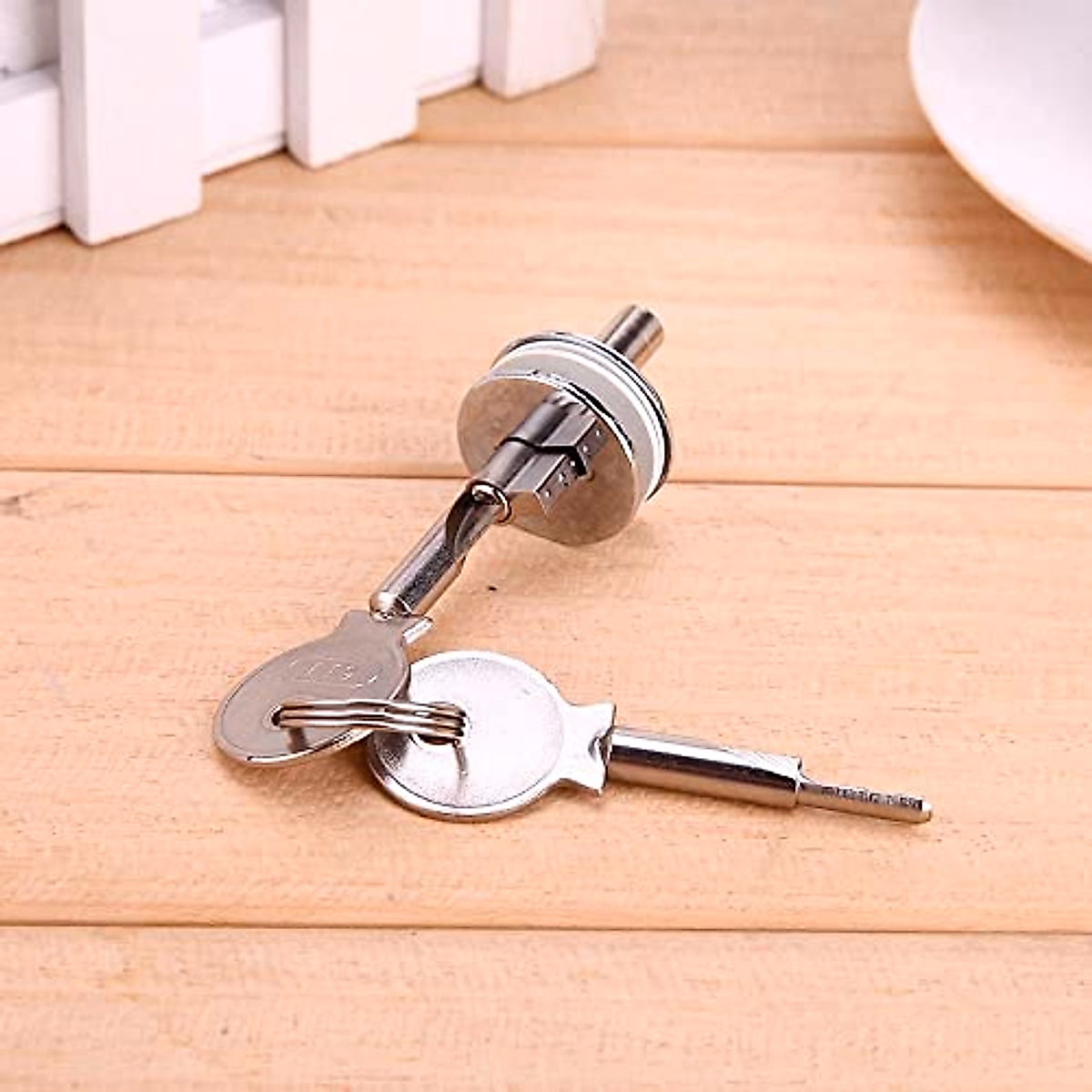 Copper Sliding Glass Push Door Hardware Accessories Glass Lock Showcase Glass Display Cabinet Door Window Cabinet lock - (Color: Yellow)