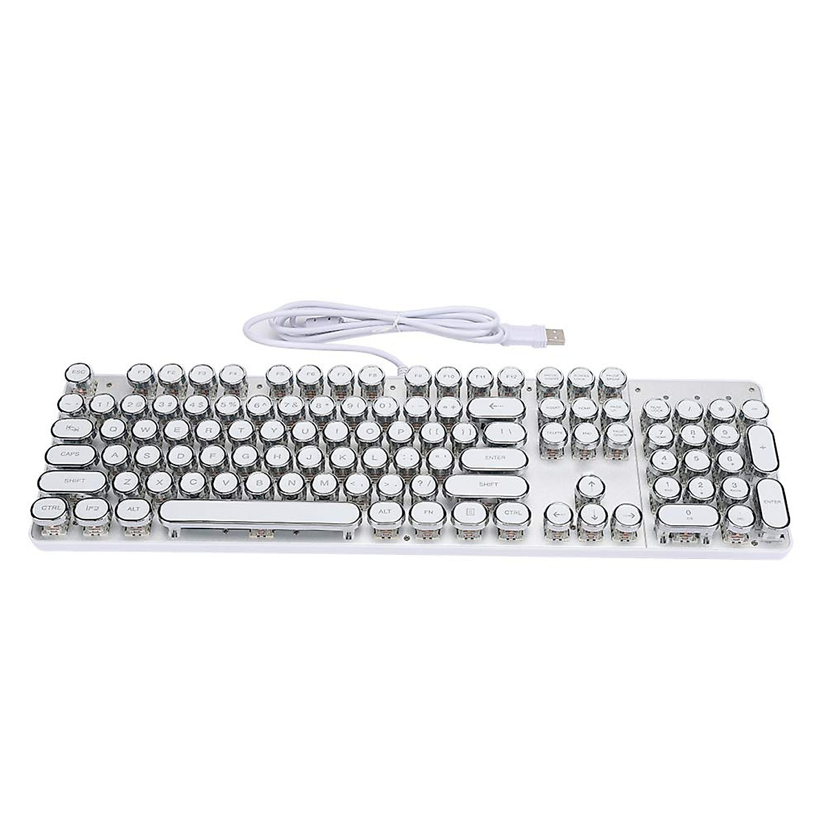 Byged Gaming Keyboard, Bluetooth Wired RGB Backlit Computer Mechanical Keyboard with Retro Keycap, USB Plug-and-Play, for Pc, Laptop and Computer for Gamer Typewriter