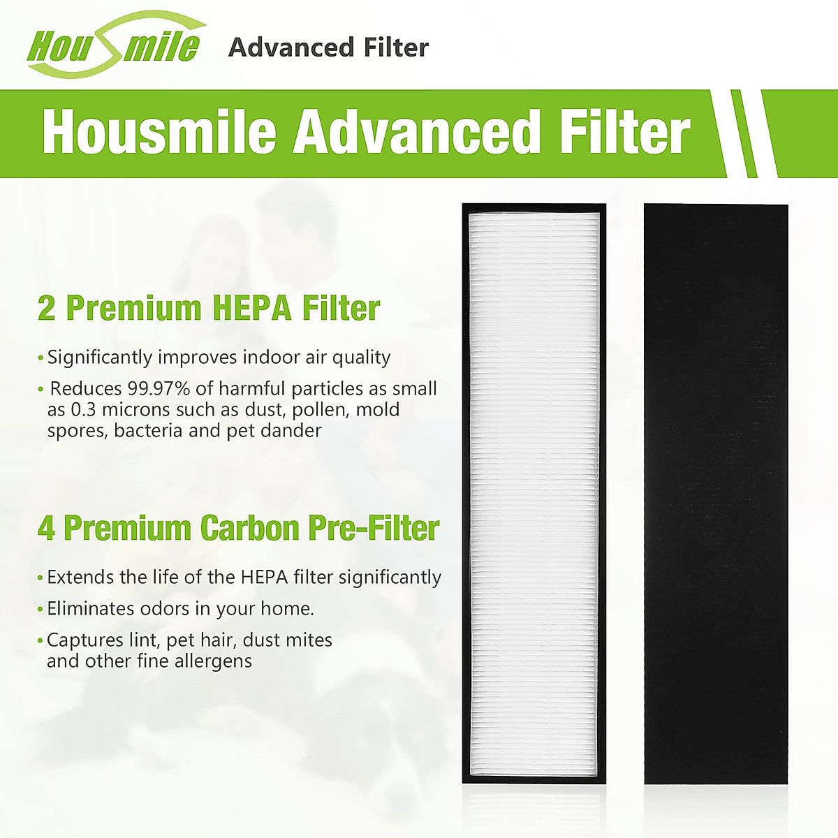 Replacement Filter C Compatible with G-Guardian AC5000 AC5000E AC5250PT AC5350B AC5350W AC5300B Air Purifiers. 3-in-1 True HEPA High Filtration Air Purifier Filter, 2 Pcs