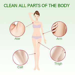 40 Wax Strips for Hair Removal, Hair Removal Pads for Women Legs Body Arms Underarm Eyebrow Bikini - Natural Green Wax Strips