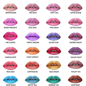 Aromi Bright Blue Metallic Liquid Lipstick | Sparkly Sky Lip Color with Shimmery Finish, Vegan Makeup, Cruelty-free, Long-lasting (Snow Queen)