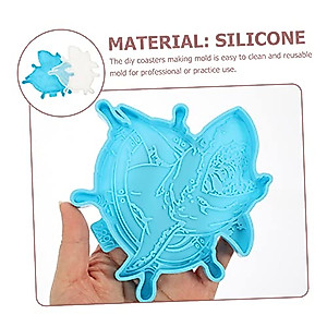 UPKOCH 2pcs Shark Coaster Mold Resin Tray Silicone Tool Tray Crystal Coasters Silicone Cup Mat Marine Fishes Cup Mat Molds Silicone Epoxy Coaster Epoxy Mold Coaster Resin Molds Non Stick