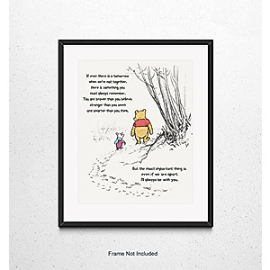 Winnie Pooh Art Print - Nursery Wall Decor - A. A. Milne Quote Classic Poster - If Ever There Is A Tomorrow - Boys Girls' Bedroom Decor - Encouragement Gift - Unframed Print (8"x10")
