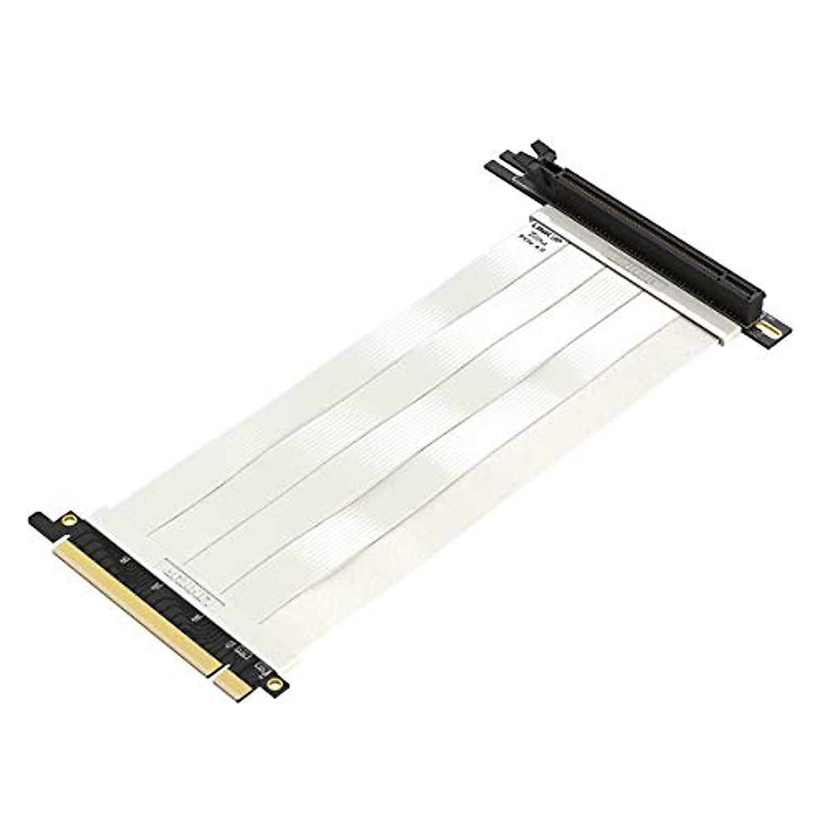 LINKUP - Ultra PCIe 4.0 X16 Riser Cable [RTX4090 RX6950XT x570 B550 Z690 Tested] Shielded Vertical Mount Gaming PCI Express Gen4┃Universal 90 Degree Socket (10cm/3.9") Gen 3.0 Compatible┃White
