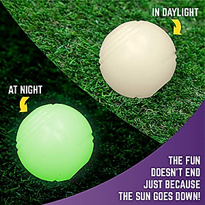 Chew King Dog 2 Piece Glowing Fetch Ball,White for Medium Breeds