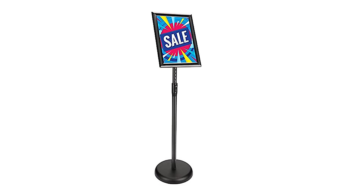Adjustable Heavy Duty Sign Holder for 11x17 Posters | Durable Floor Stand